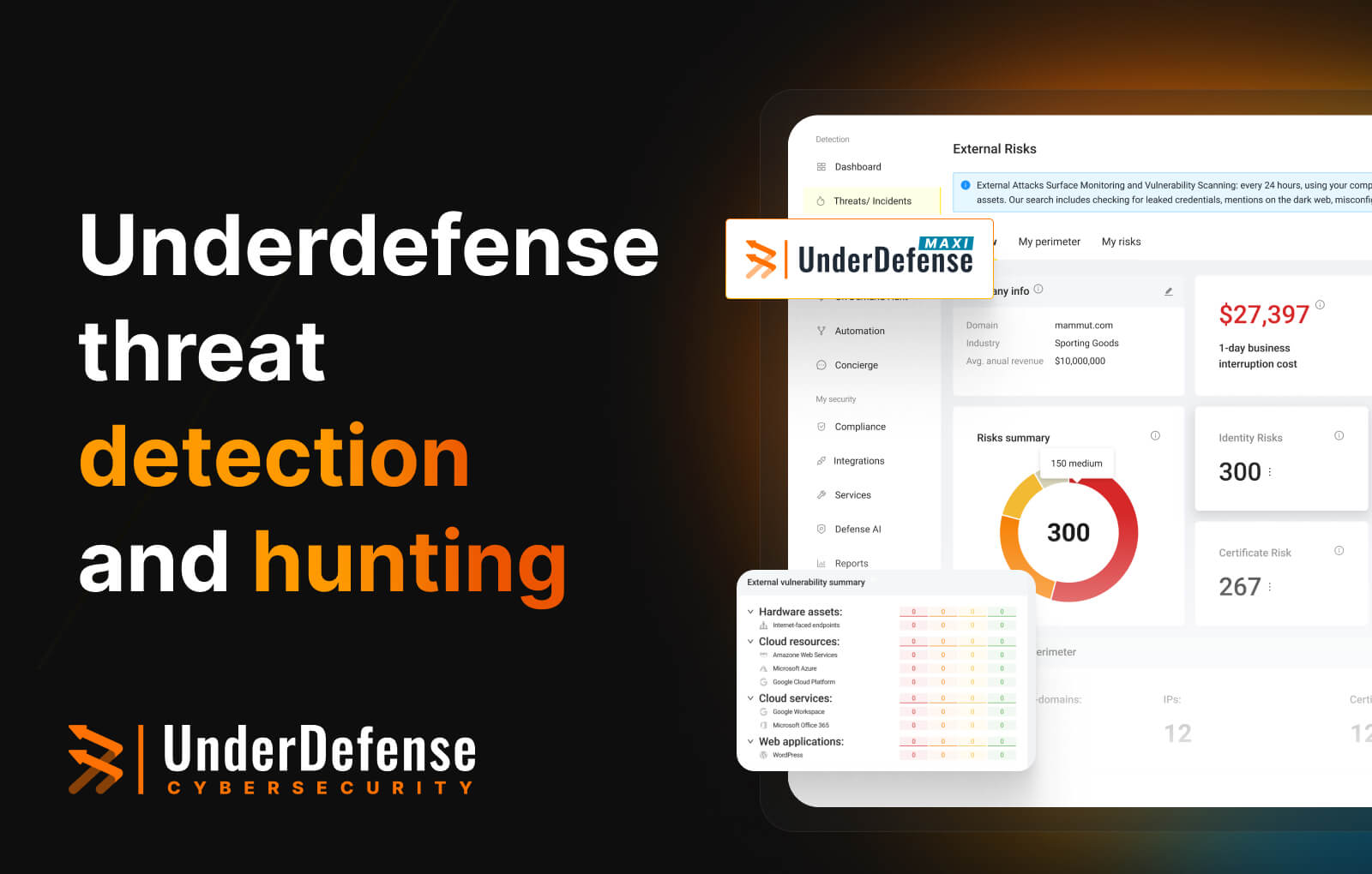 Comprehensive threat detection out of the box - UnderDefense